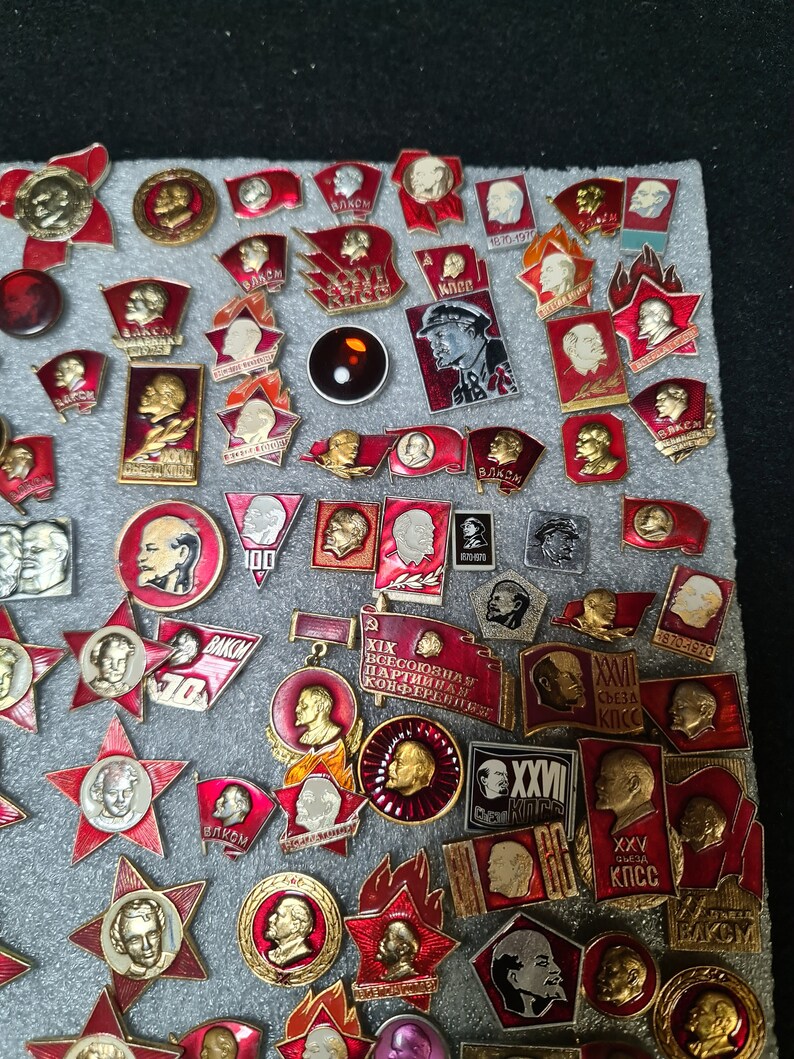 Set Pin Badges Original Soviet Russia USSR Lenin Propaganda - Etsy