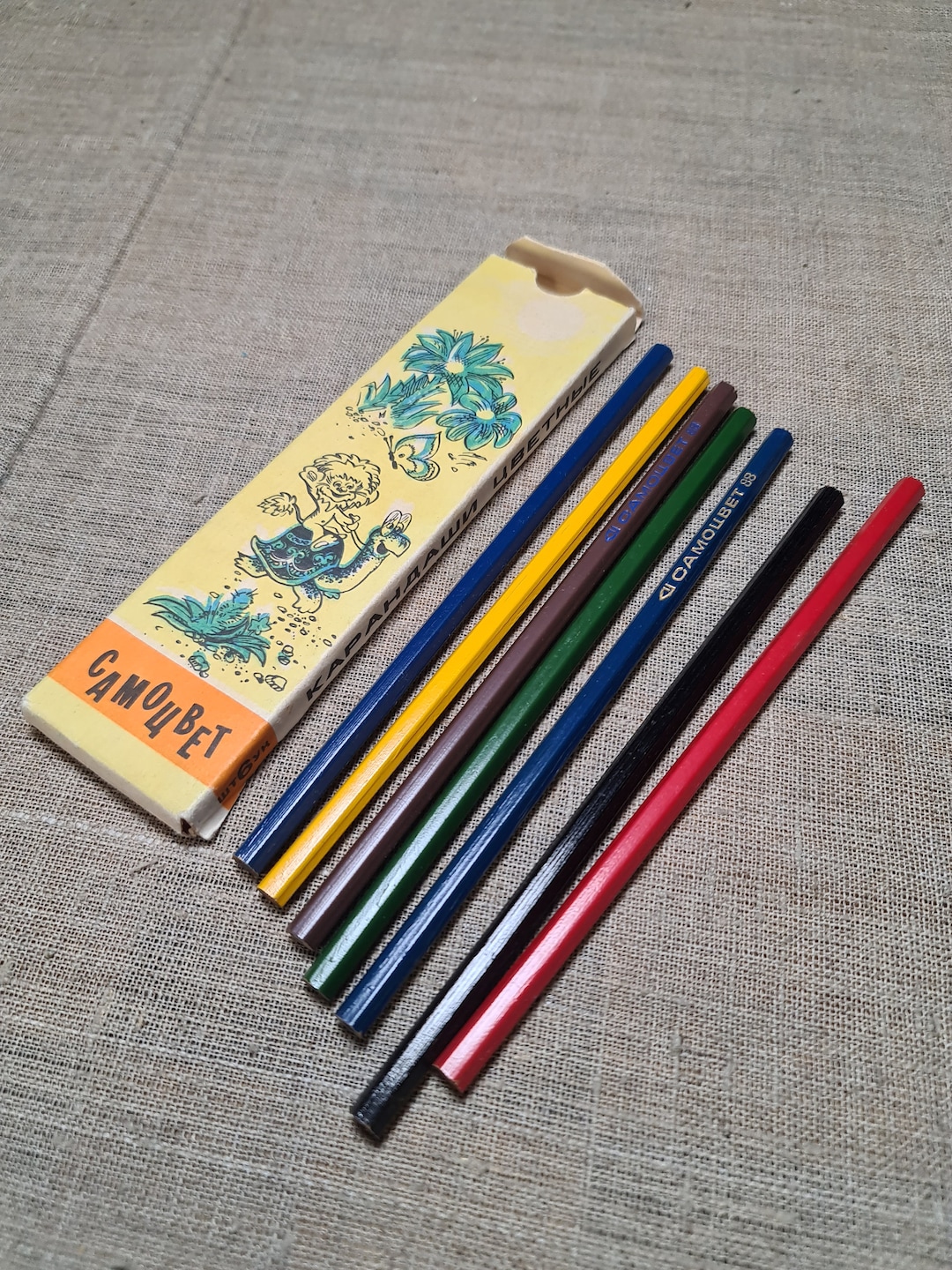 Soviet Vintage Set of Colored Pencils 1980s Samotsvet - Etsy