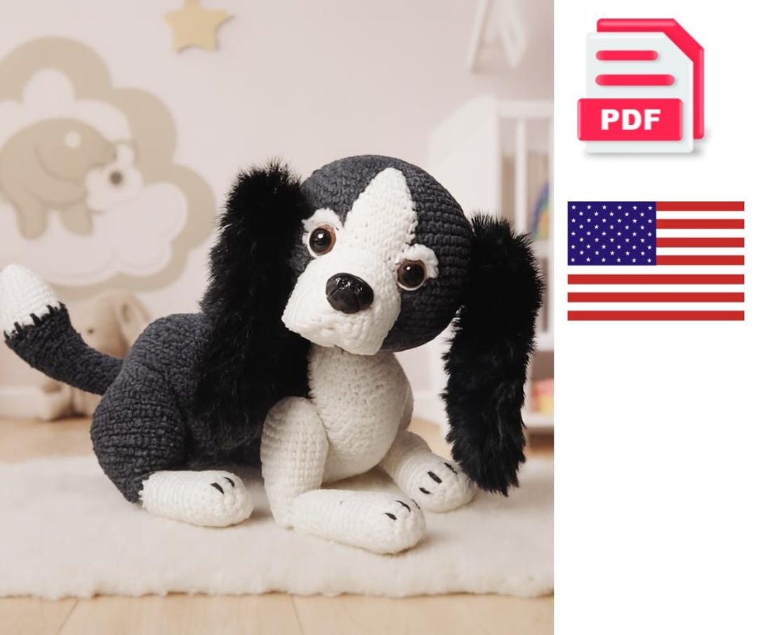 Crochet Spaniel Amigurumi PDF Pattern • Realistic Dog Toy With Movable ...