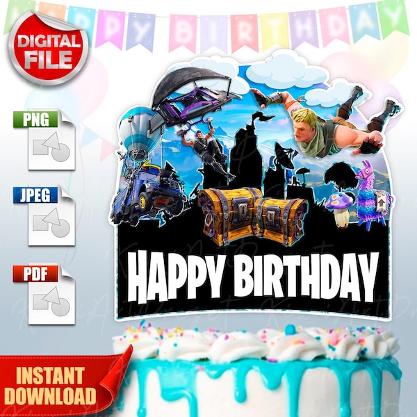 Fortnight Cake Topper - Etsy