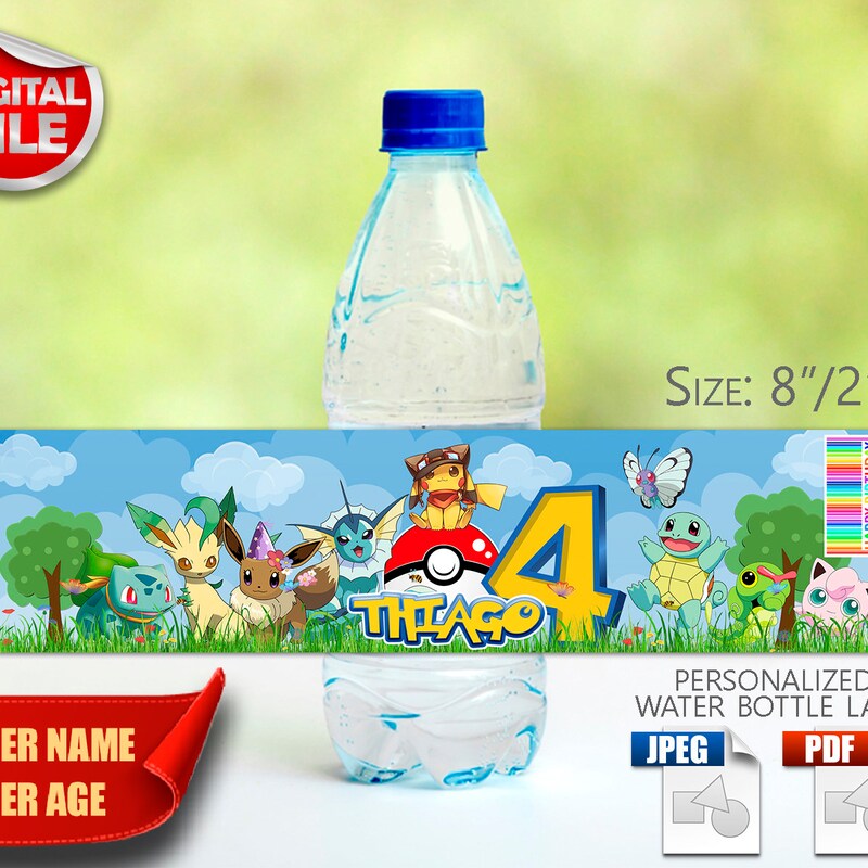 Pikachu Water Bottle - Etsy