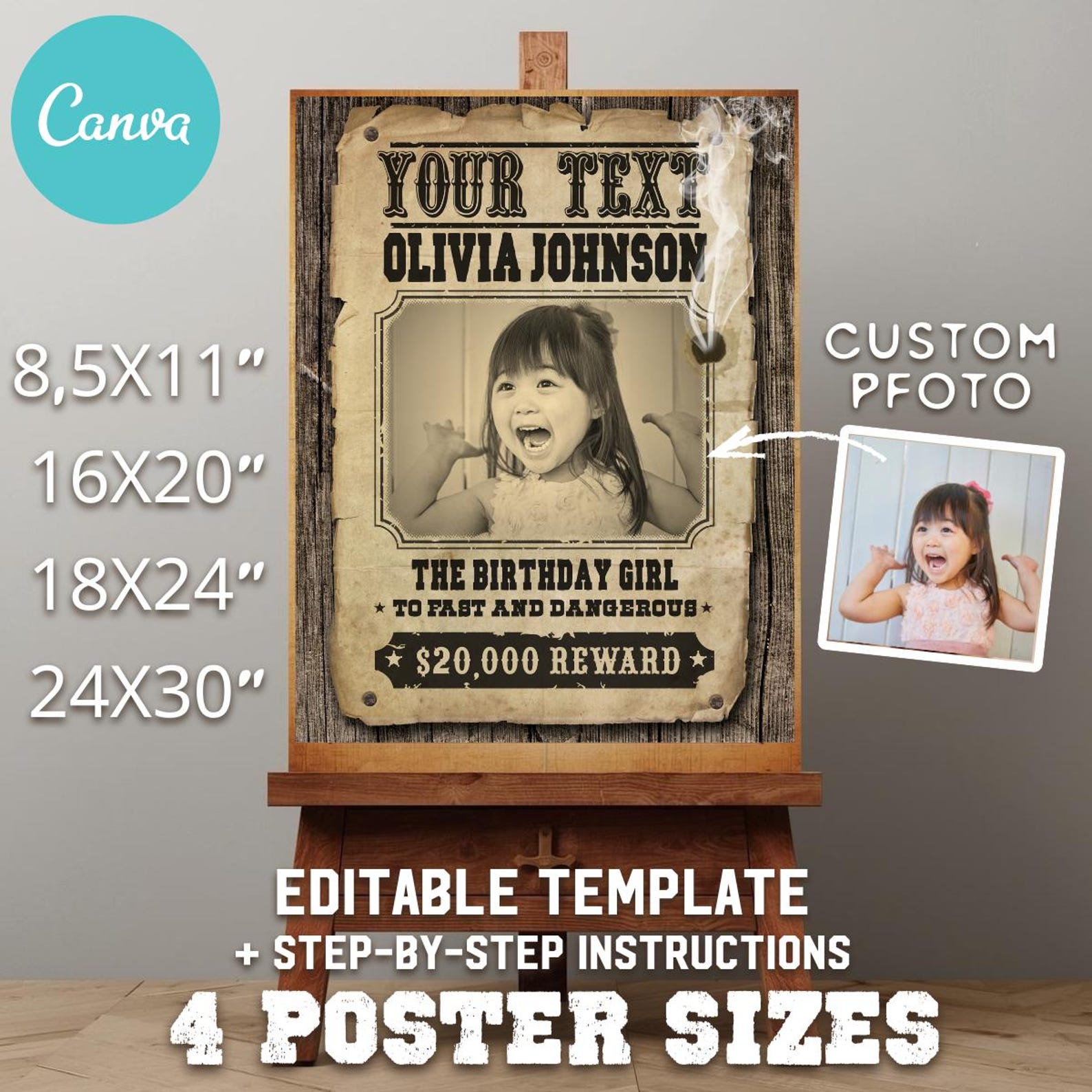 Western Poster Canva Template – Western Party Photo Booth Sign ...