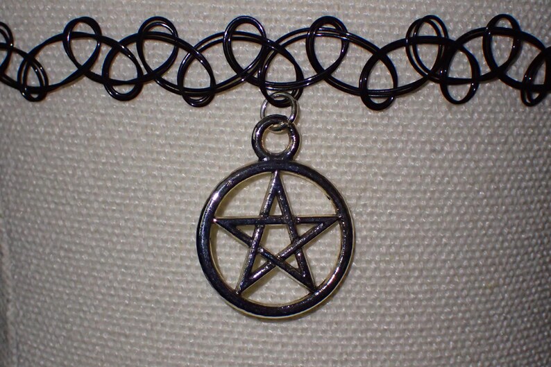 Pentagram Tattoo Choker Necklace - Etsy
