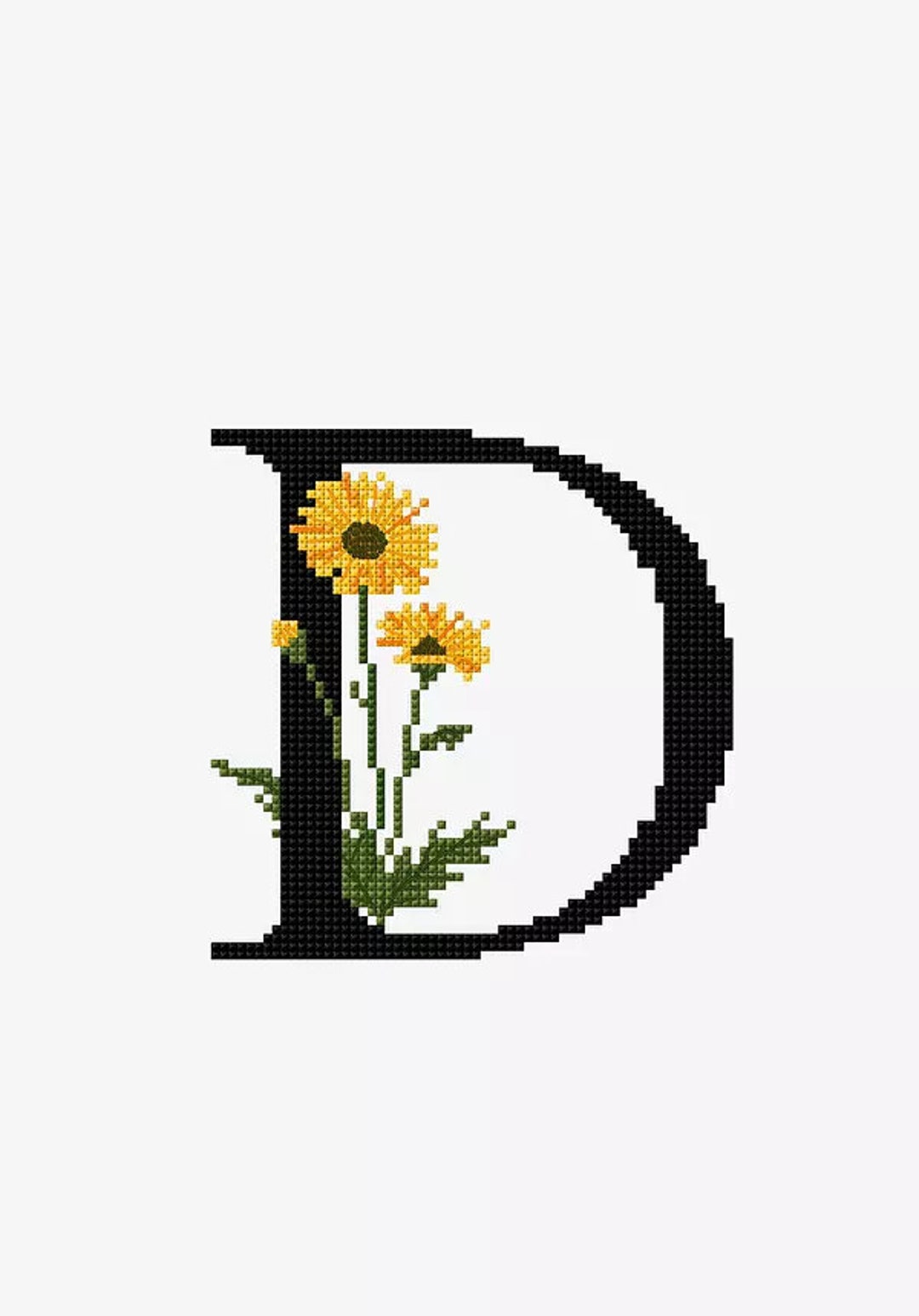 Cross Stitch Pattern Letter D - Etsy