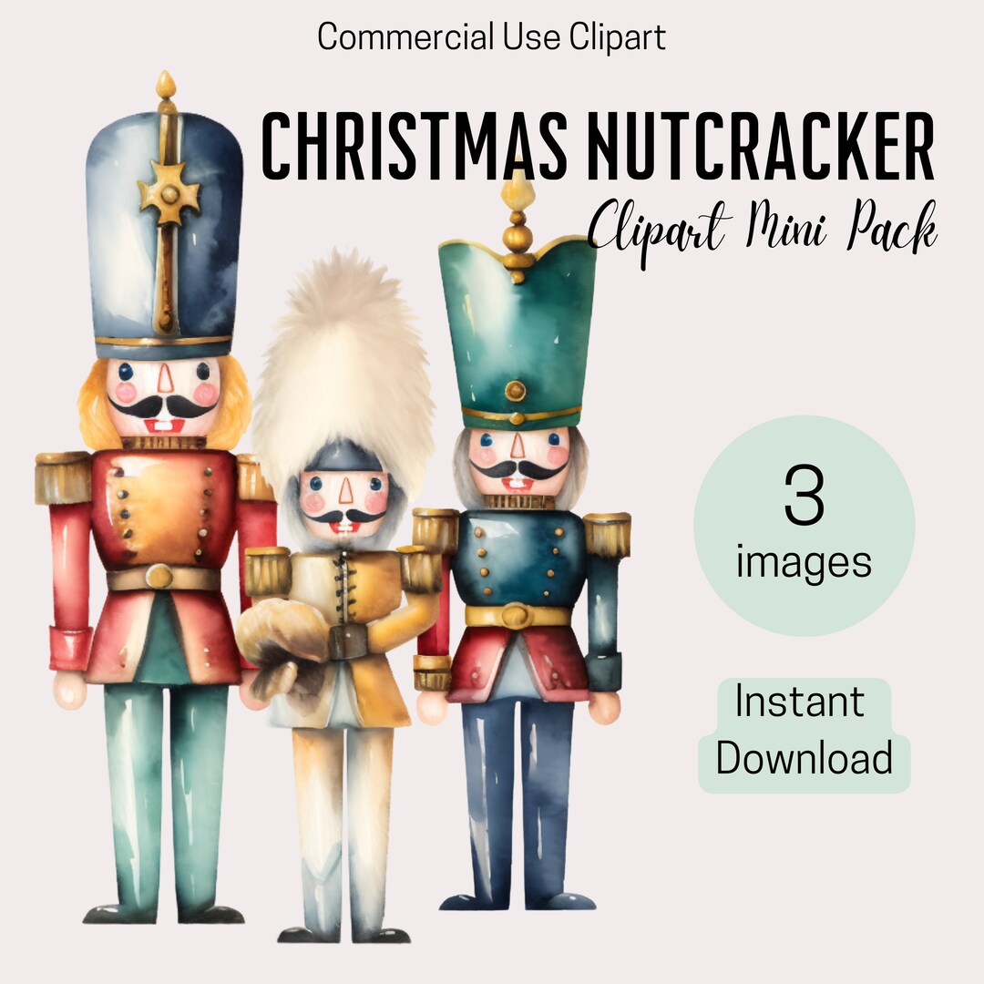 Nutcracker Christmas Clip Art Mini Pack 3 Watercolor Images - Etsy