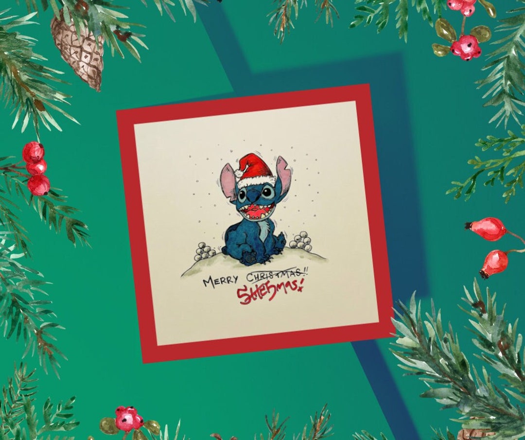 Merry Stitchmas Christmas Card a Humorous Card Inspired by Lilo and ...