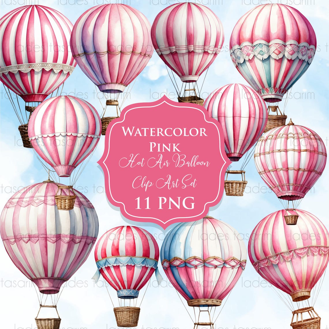 Hot Air Balloon Clipart , Pink Hot Air Balloons , Baby Shower Clipart ...
