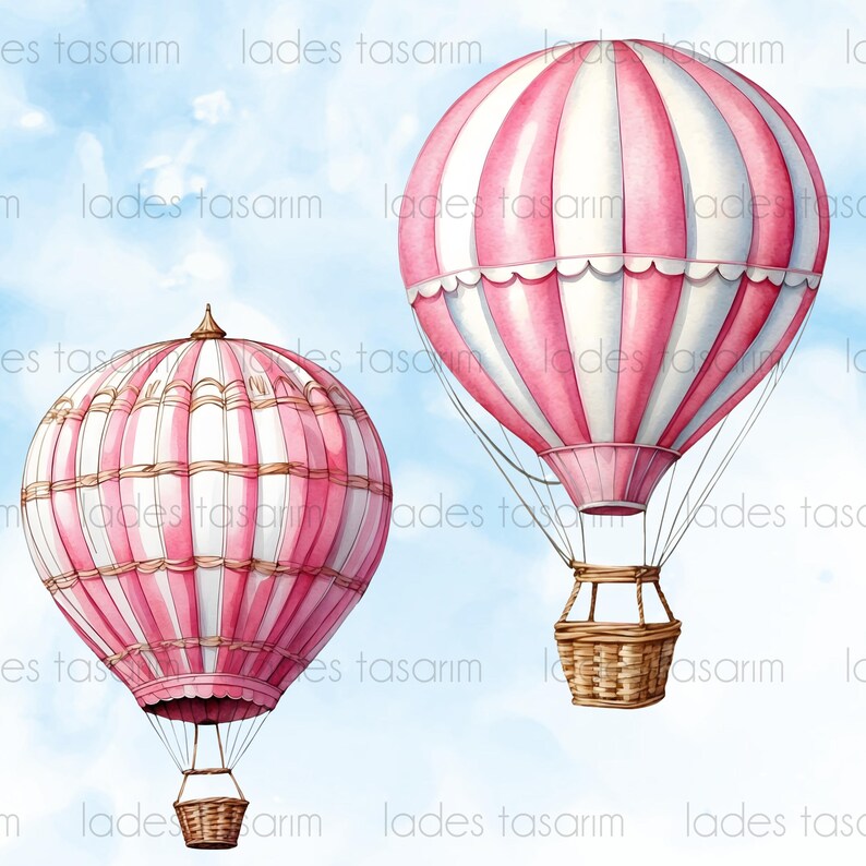Hot Air Balloon Clipart , Pink Hot Air Balloons , Baby Shower Clipart ...