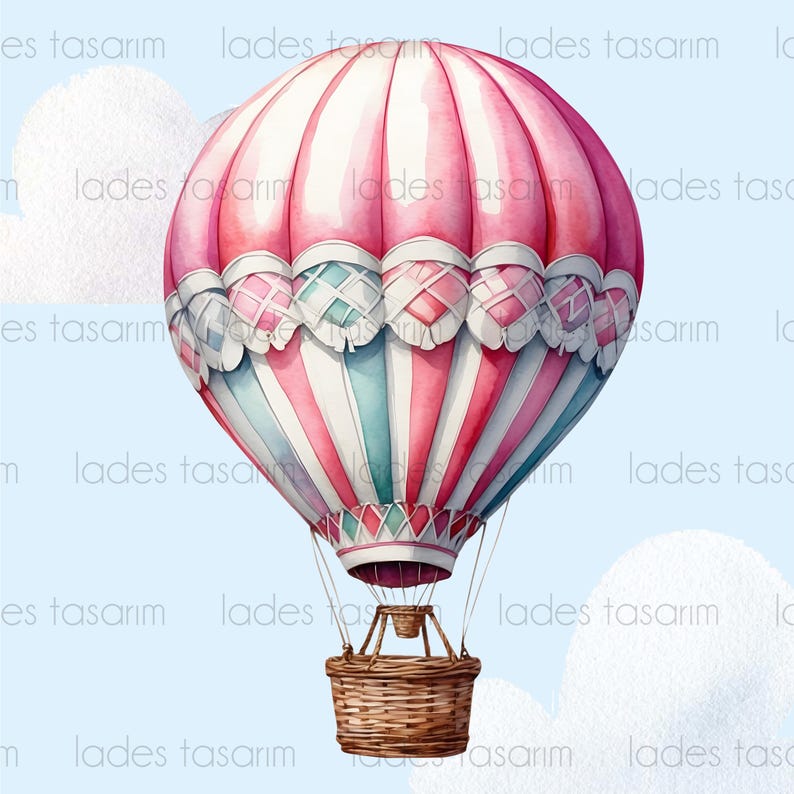 Hot Air Balloon Clipart , Pink Hot Air Balloons , Baby Shower Clipart ...