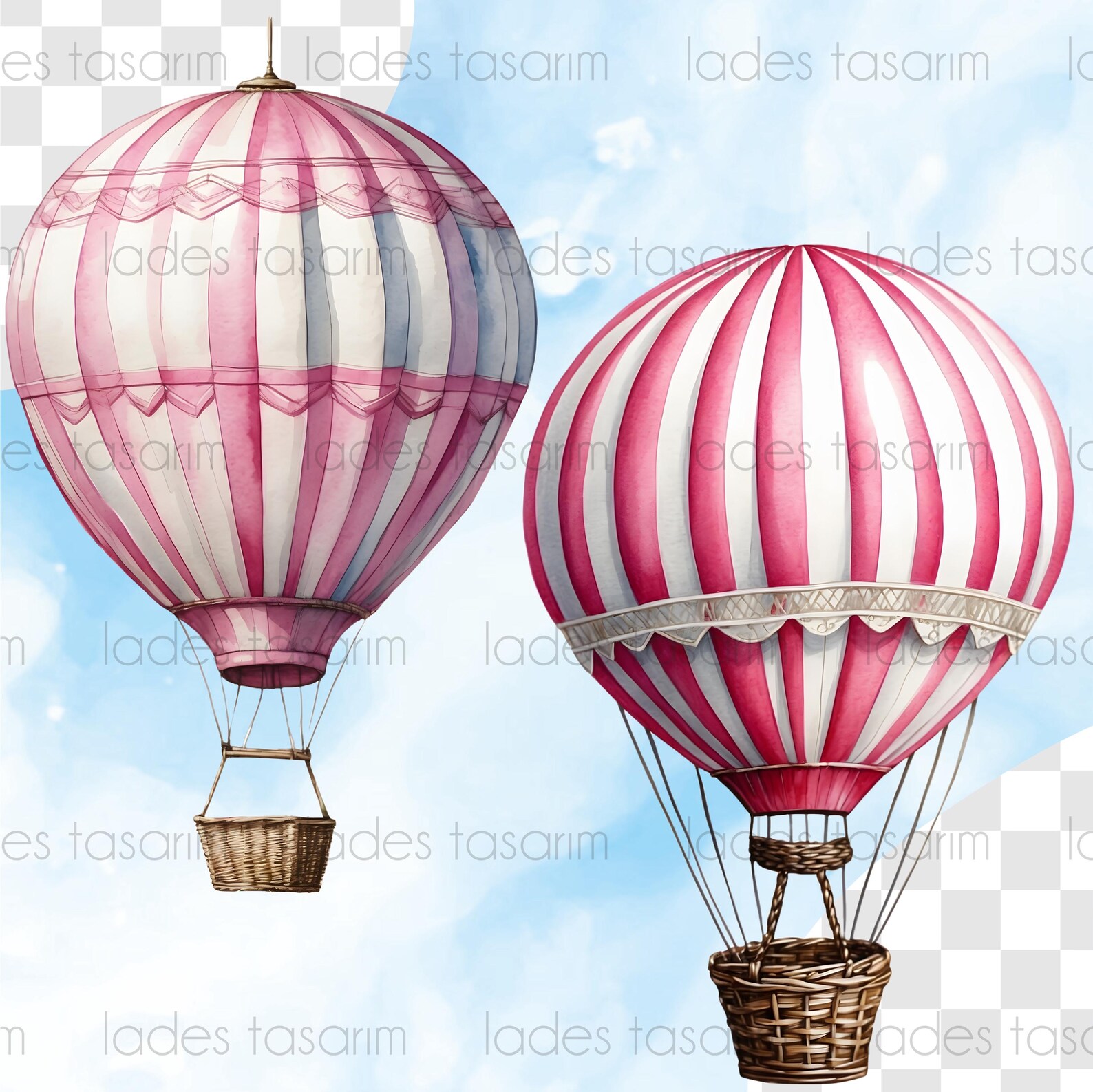 Hot Air Balloon Clipart , Pink Hot Air Balloons , Baby Shower Clipart ...