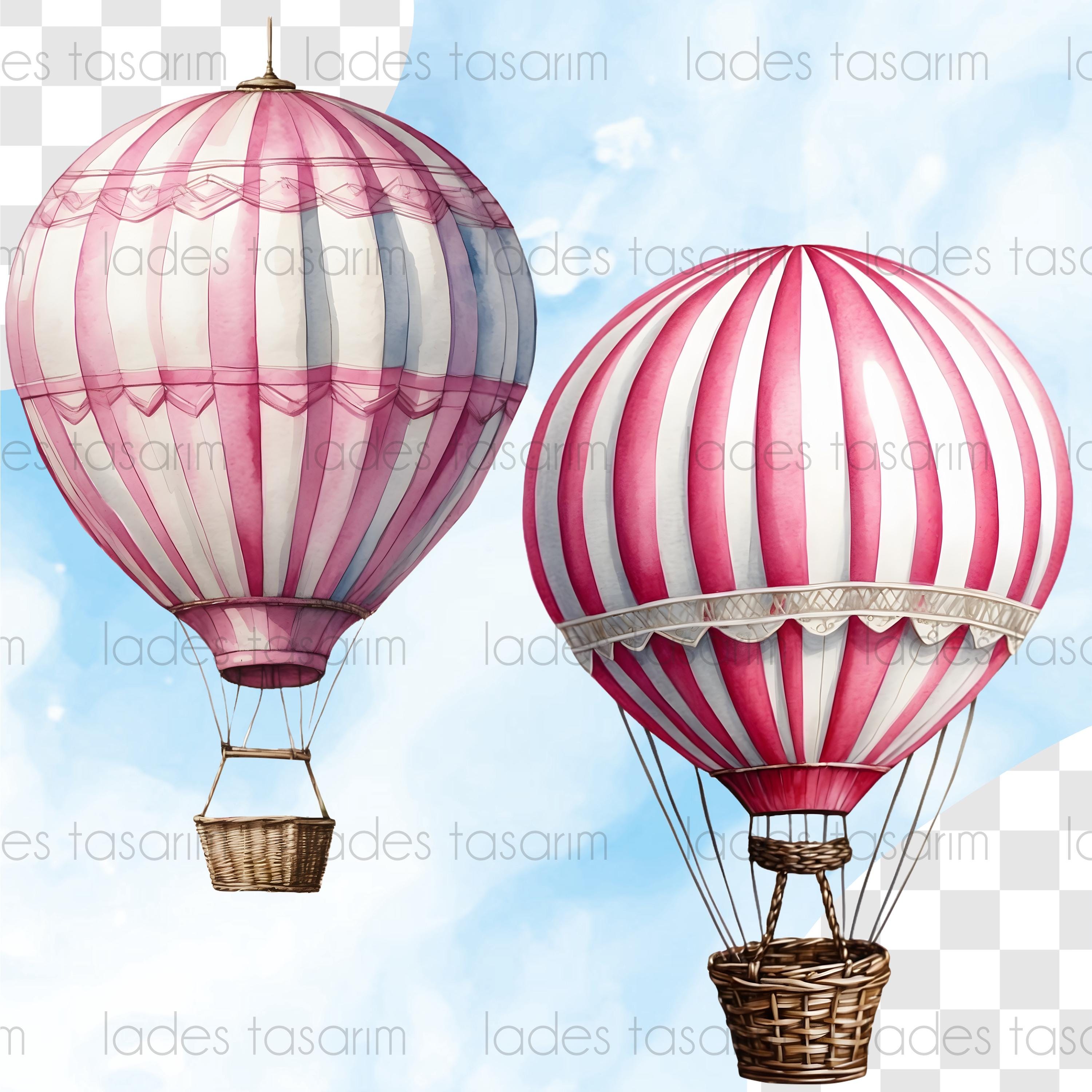 Hot Air Balloon Clipart , Pink Hot Air Balloons , Baby Shower Clipart ...