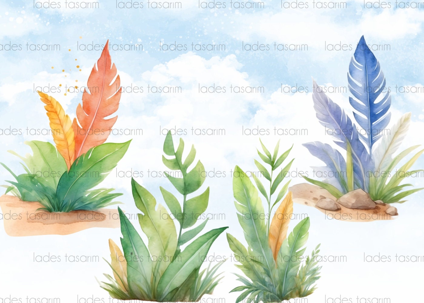 Watercolor Dinosaur Clipart, Instant Digital Download , Cute Dinos ...