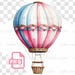 Hot Air Balloon Clipart , Pink Hot Air Balloons , Baby Shower Clipart ...