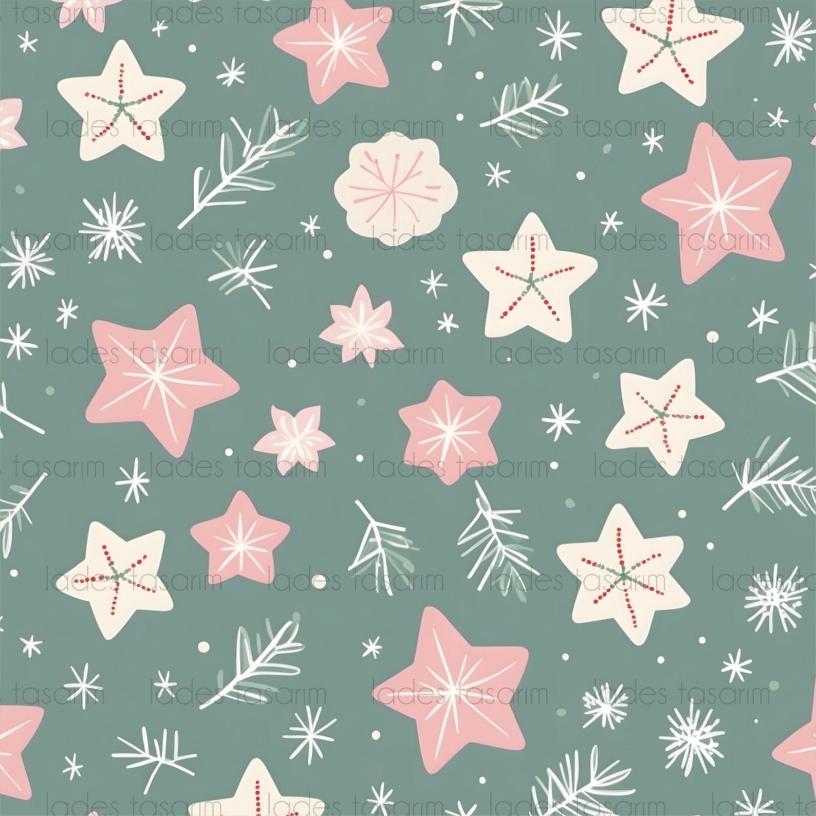 Christmas Digital Paper Set, Snowflake Wallpaper, Christmas Tree ...
