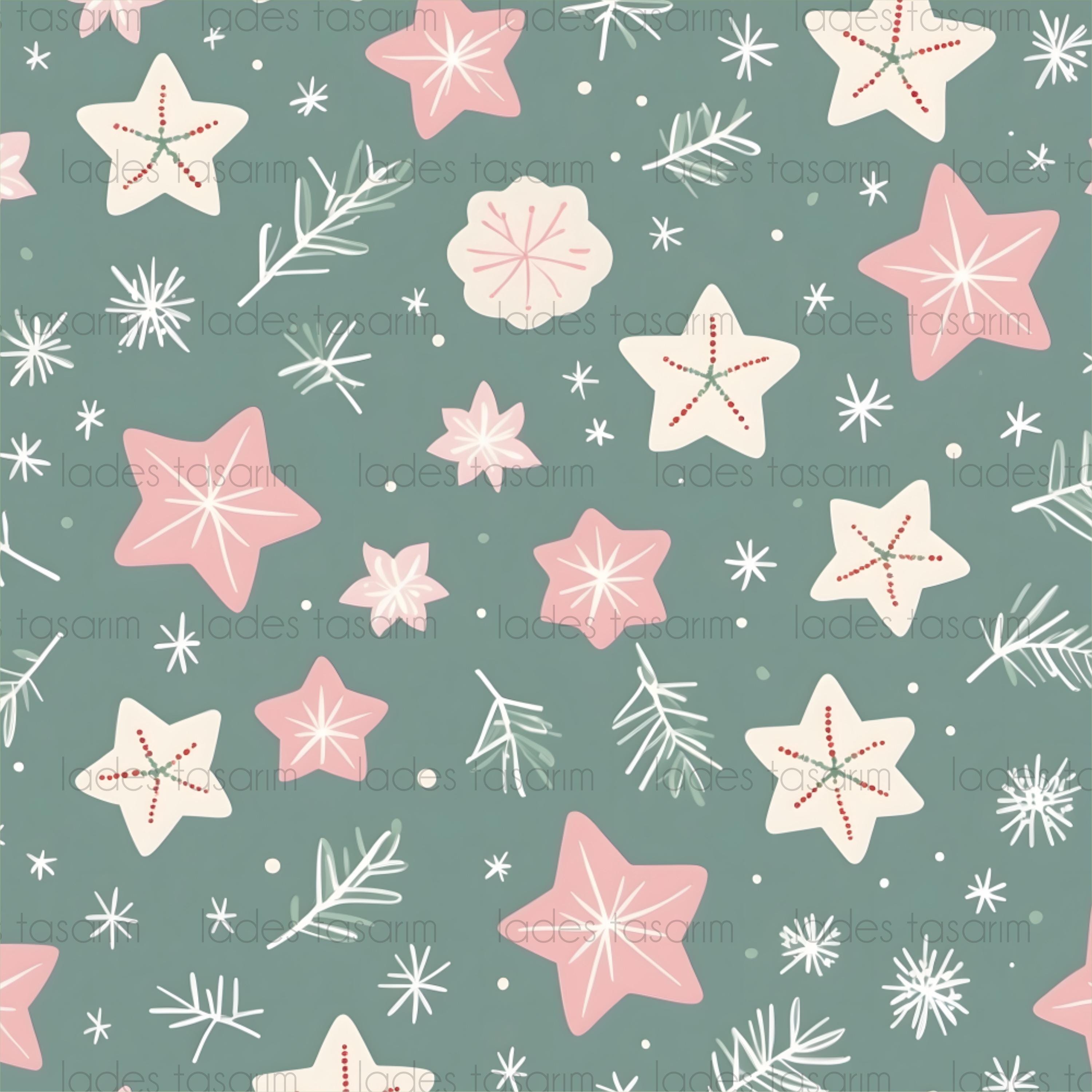 Christmas Digital Paper Set, Snowflake Wallpaper, Christmas Tree ...