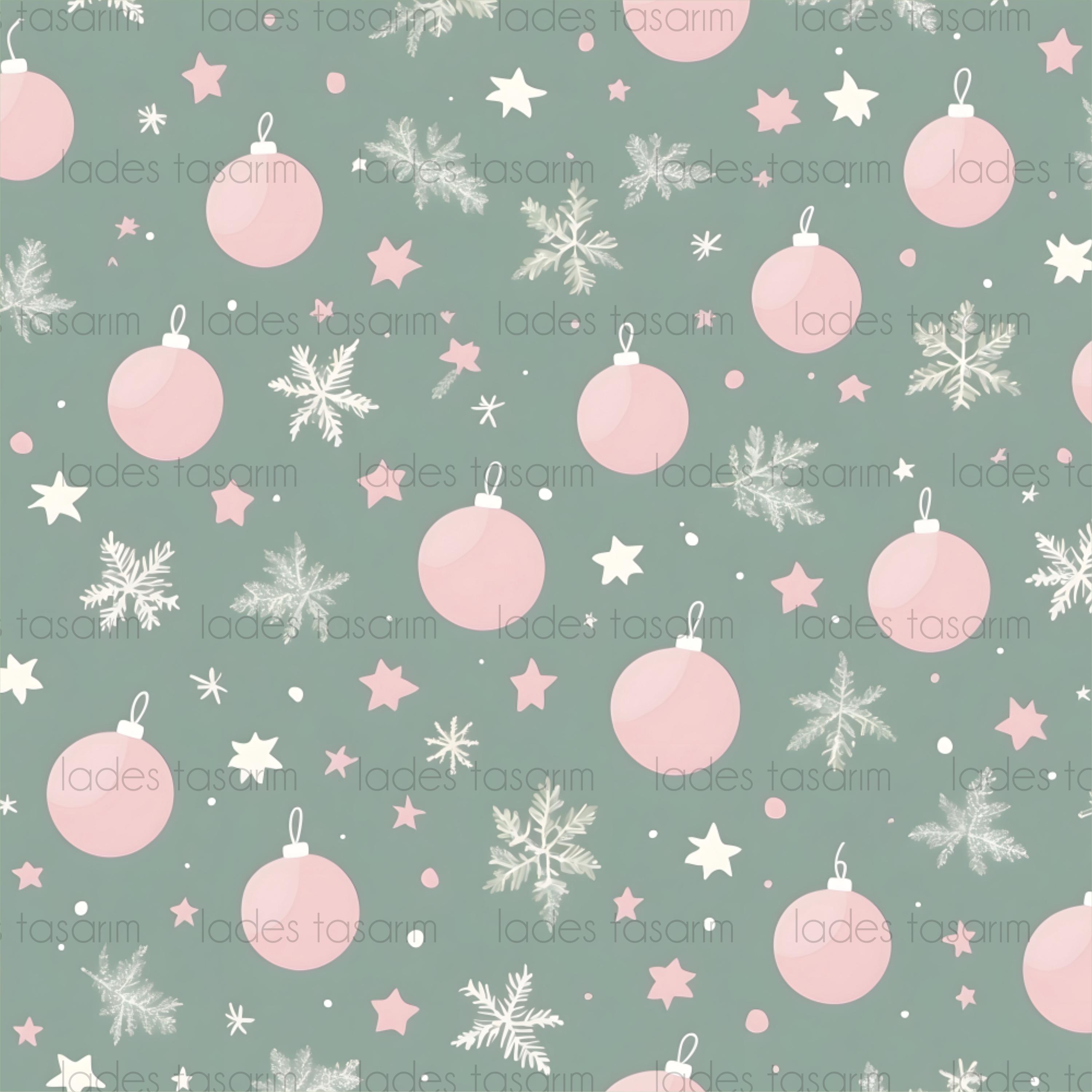 Christmas Digital Paper Set, Snowflake Wallpaper, Christmas Tree ...