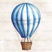 Hot Air Balloon Clipart , Blue Hot Air Balloons , Digital Download ...