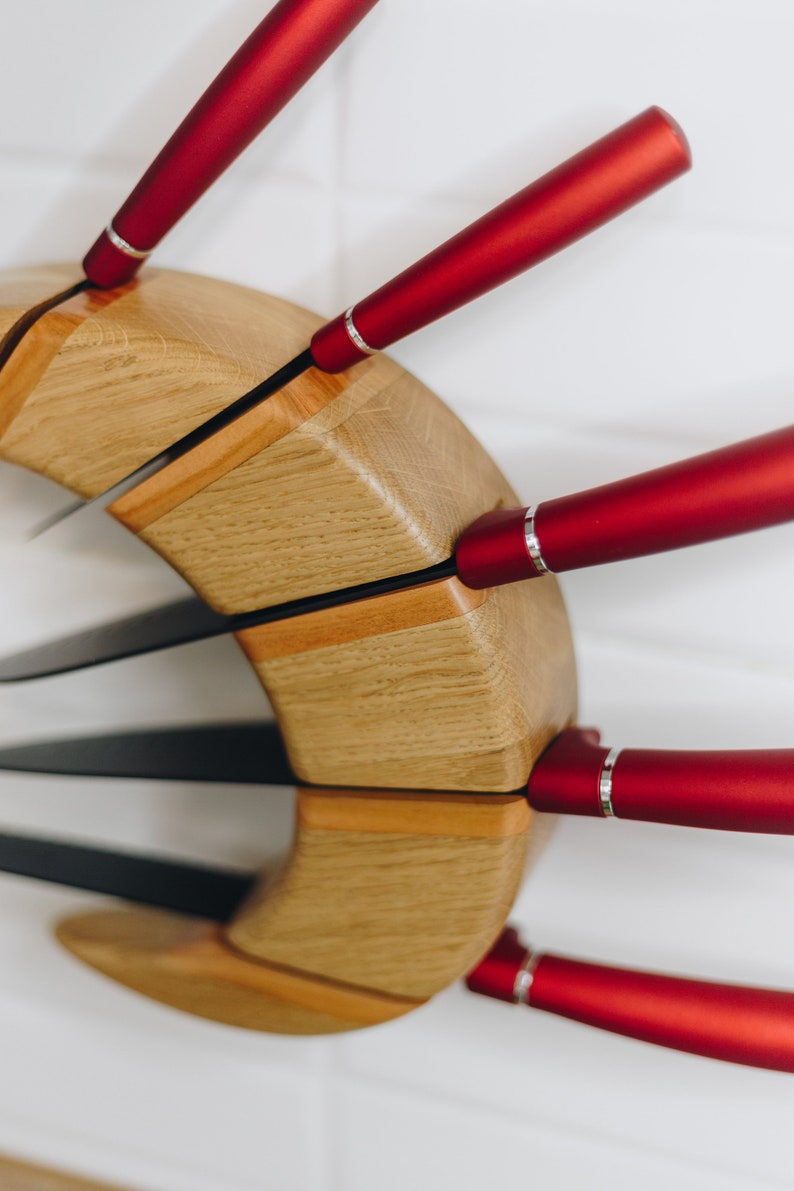 Wooden Knife Block, Wooden Knife Holder, Knife Display, Knife Block ...