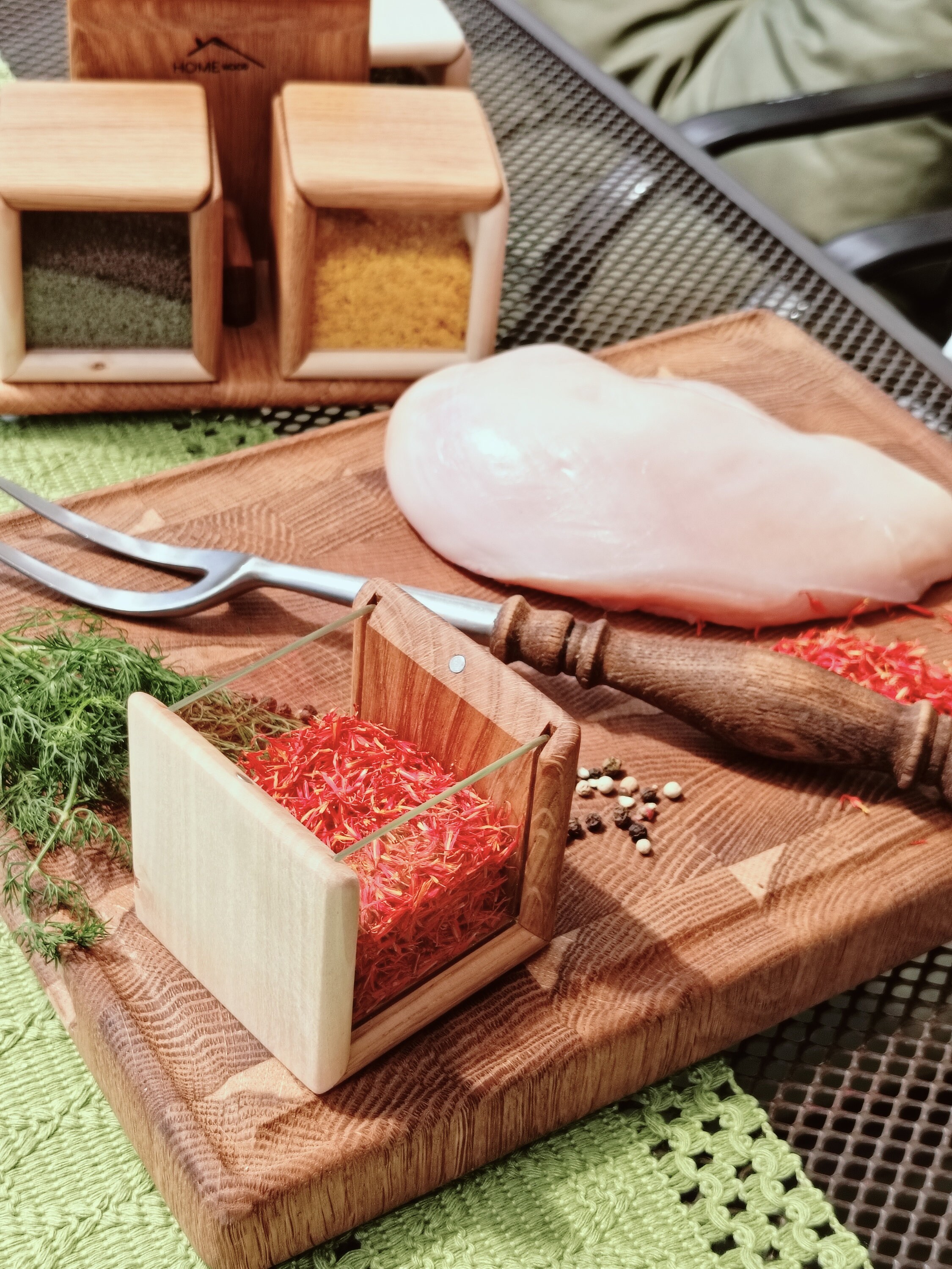 Tiered Spice Rack, Spice Holder, Wooden Boxes for Spices, Wood Tiered ...