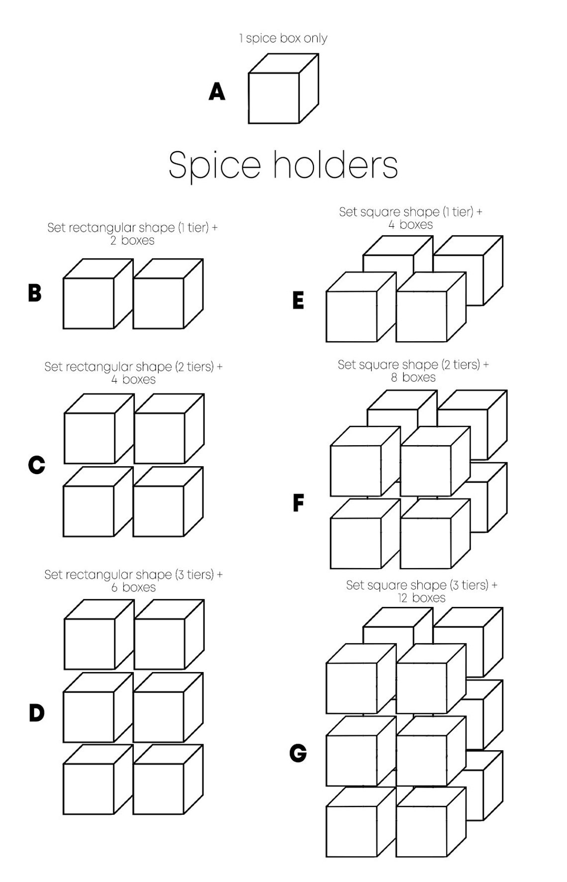 Tiered Spice Rack, Spice Holder, Wooden Boxes for Spices, Wood Tiered ...