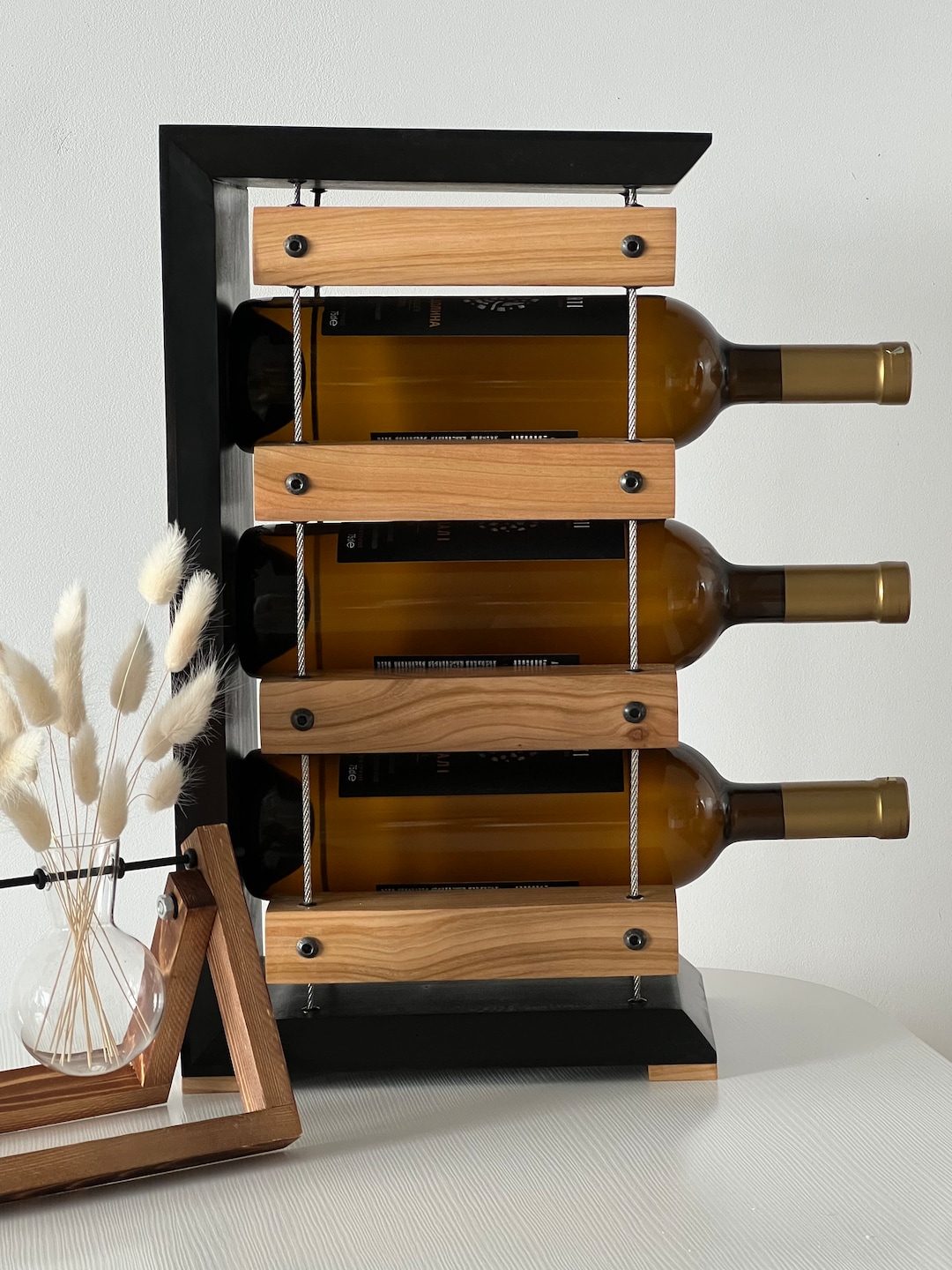 Wooden Wine Rack, Bottle Storage, Wine Bottles Holder, Wine Shelf, Wall ...