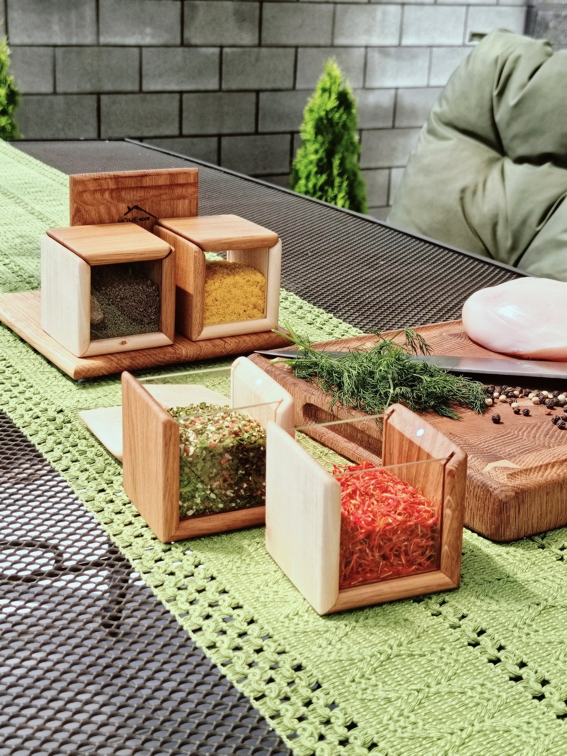 Tiered Spice Rack, Spice Holder, Wooden Boxes for Spices, Wood Tiered ...