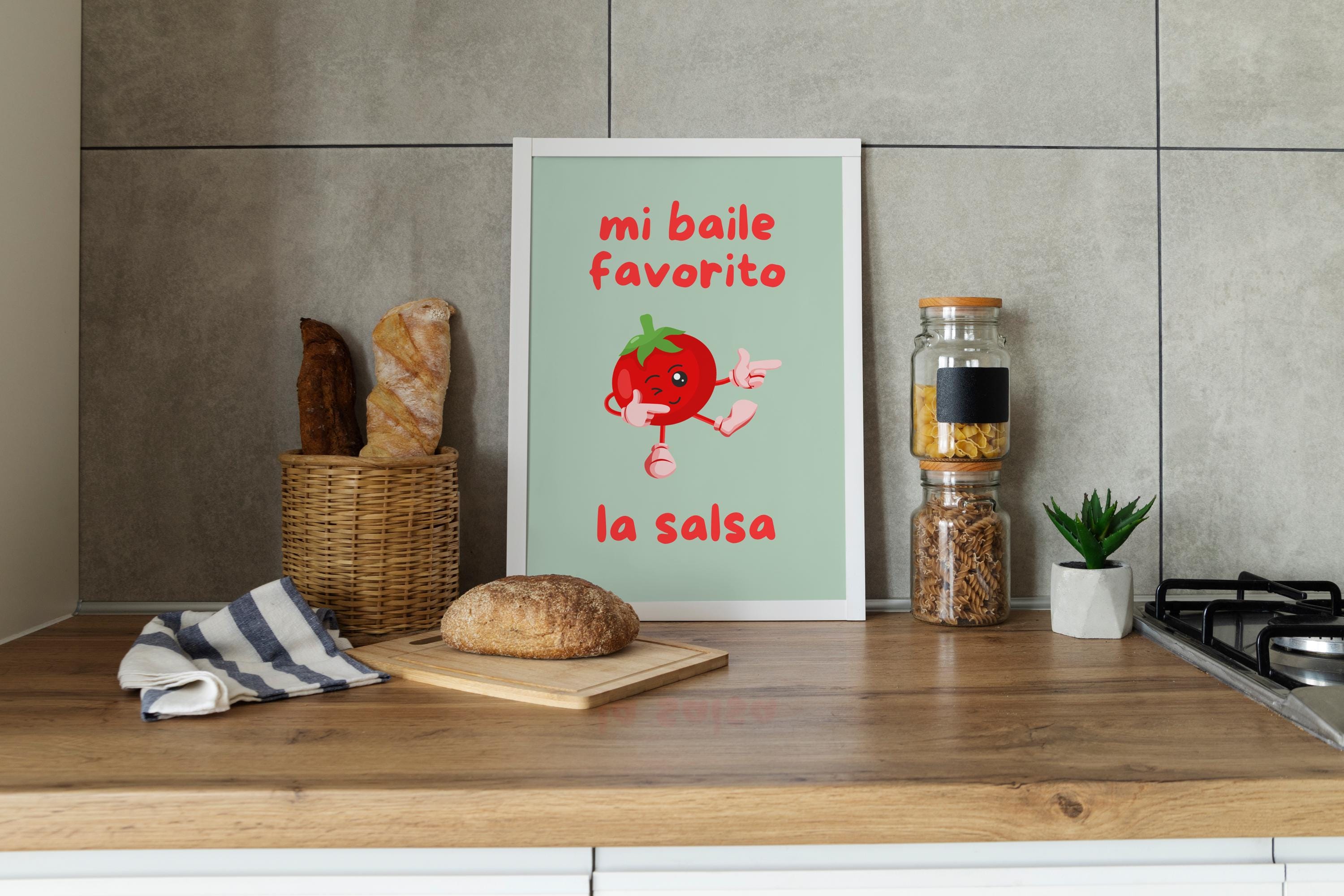 La Salsa Poster | Funny Latino Wall Art | Tomato Wall Art | Gift for ...