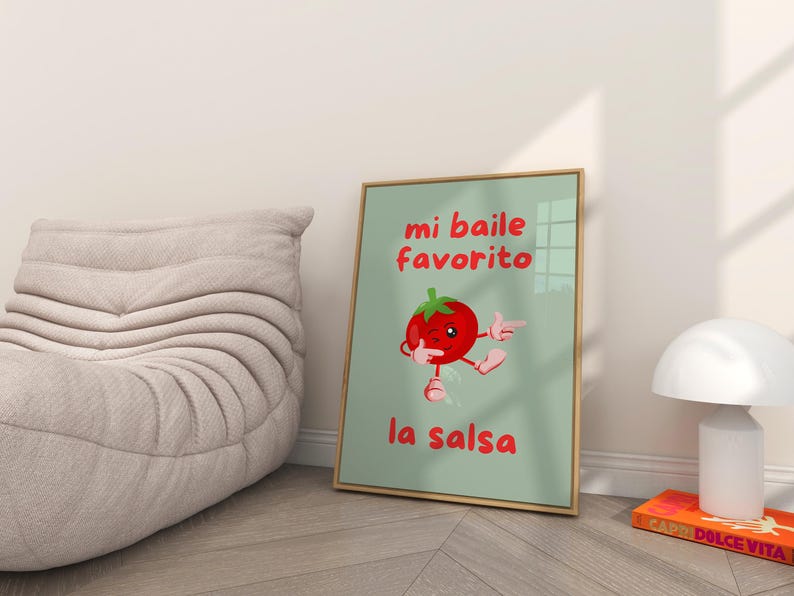 La Salsa Poster | Funny Latino Wall Art | Tomato Wall Art | Gift for ...