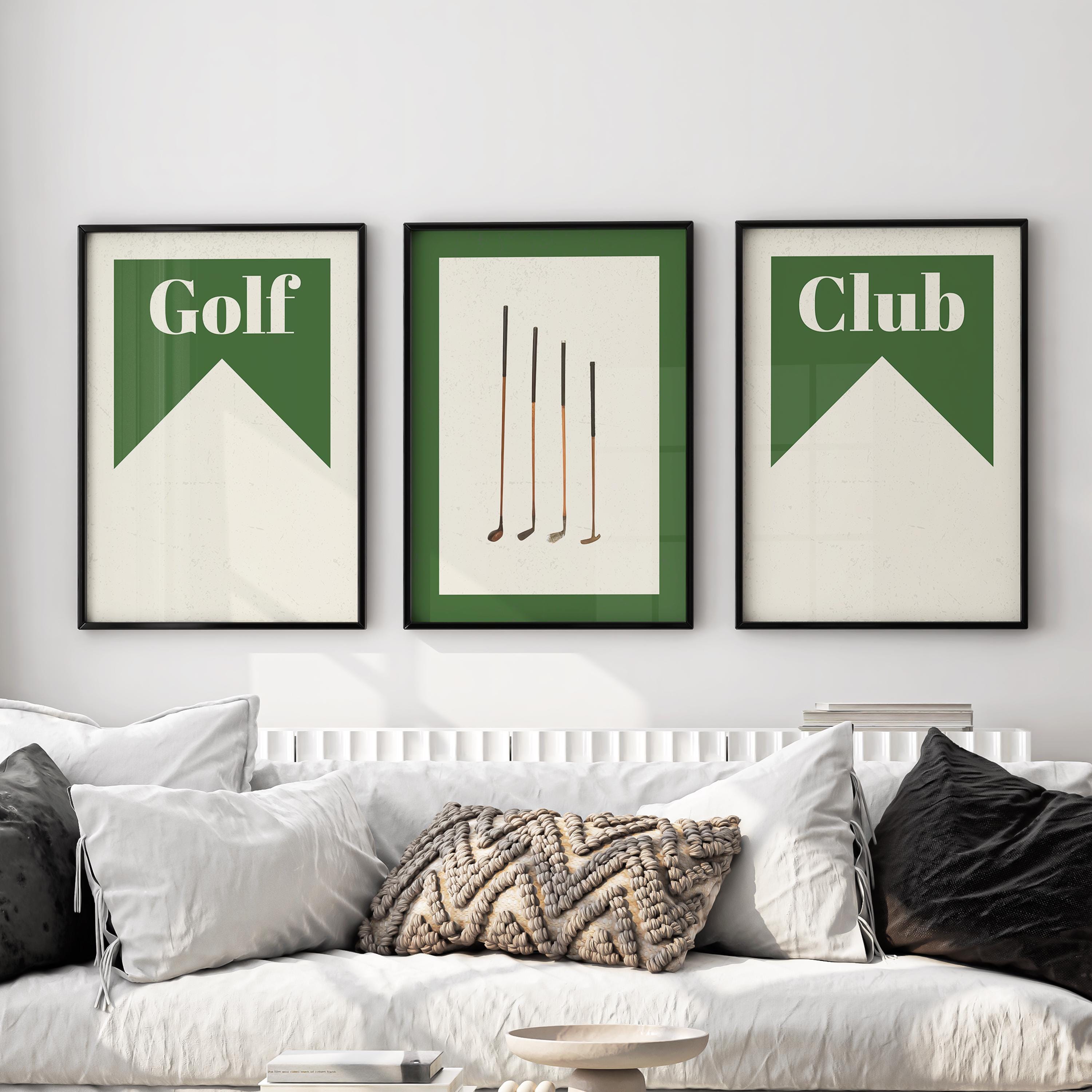 Vintage Golf Club Wall Art Set, Golf Poster, Golf Art, Golf Prints ...