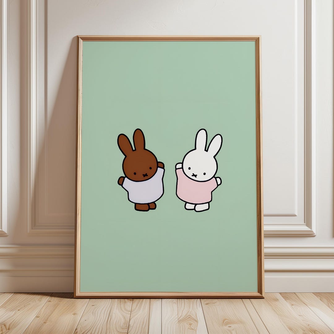 Miffy Inspired Poster, Miffy Wall Art, Smiski Wall Art, Funny Toilet ...