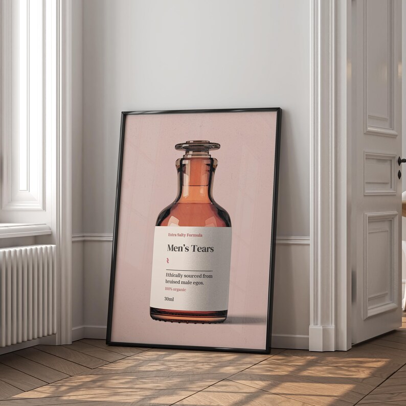 Men's Tears Bottle, Retro Poster, Vintage Poster, Vintage Kitchen Art ...