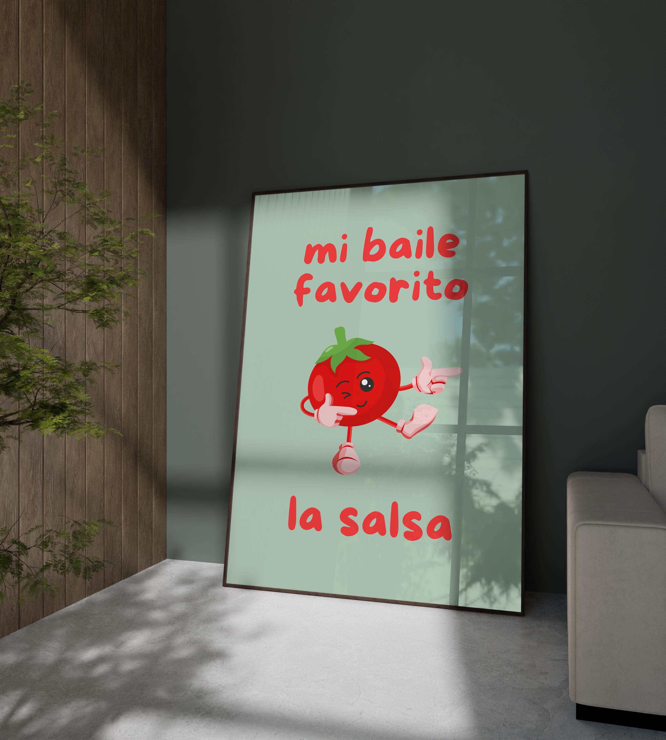 La Salsa Poster | Funny Latino Wall Art | Tomato Wall Art | Gift for ...
