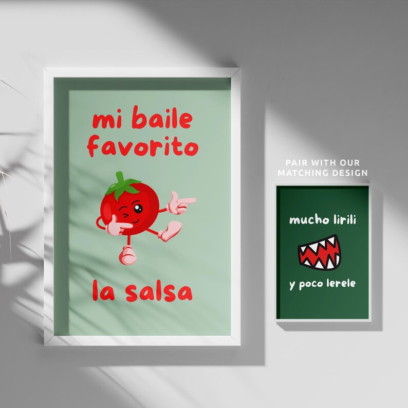 La Salsa Poster | Funny Latino Wall Art | Tomato Wall Art | Gift for ...