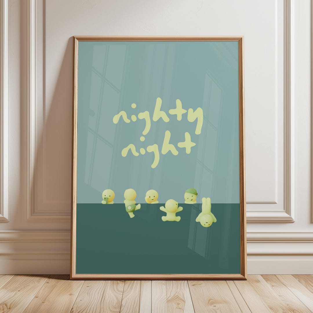 Smiski, Smiski Nighty Night, Smiski Wall Art, Good Night Poster ...