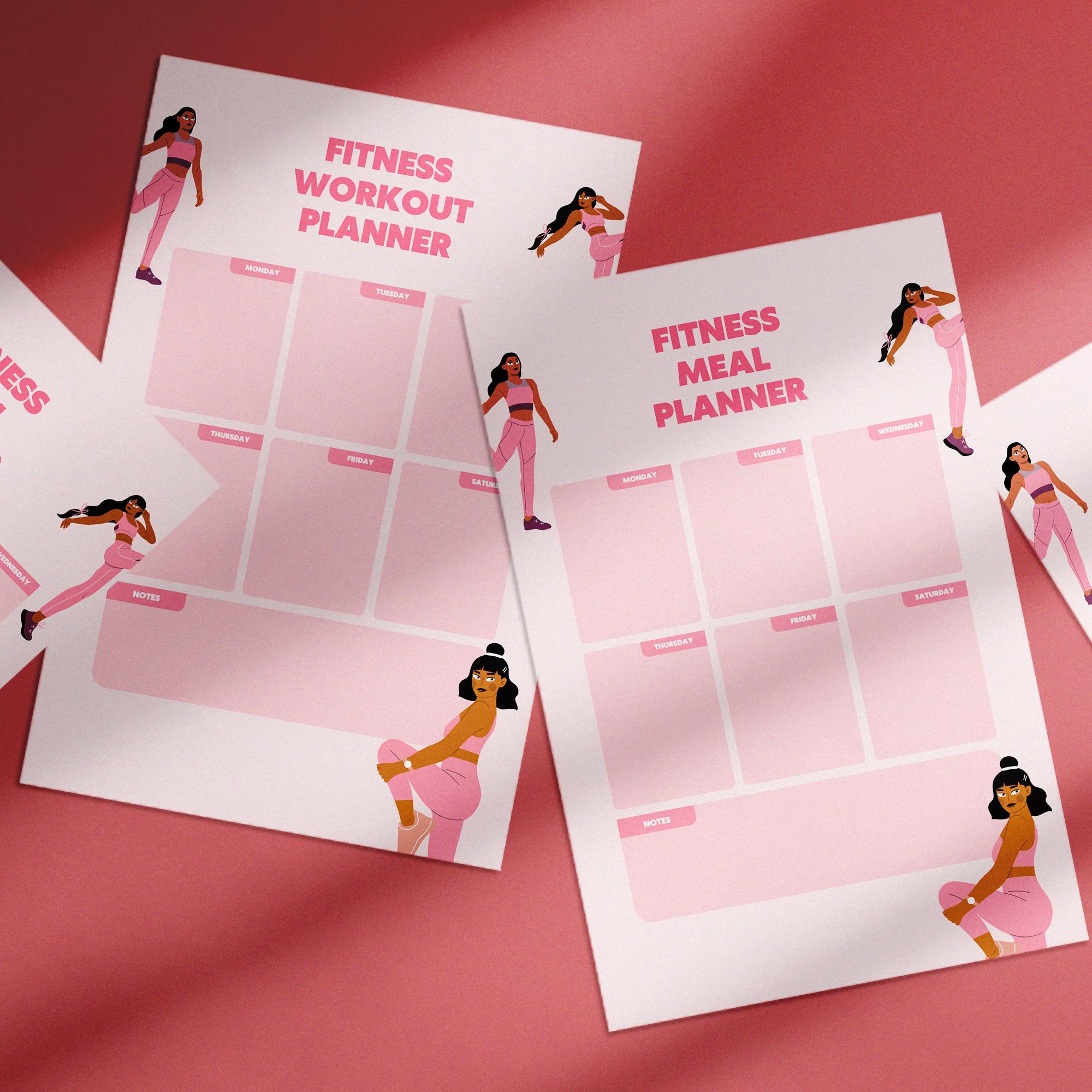 Weekly Fitness Planner Printable | Workout Planner | Meal Planner ...