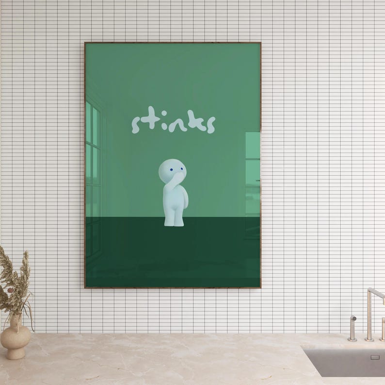 Smiski, Smiski Smelly, Smiski Wall Art, Funny Toilet Art, Funny ...