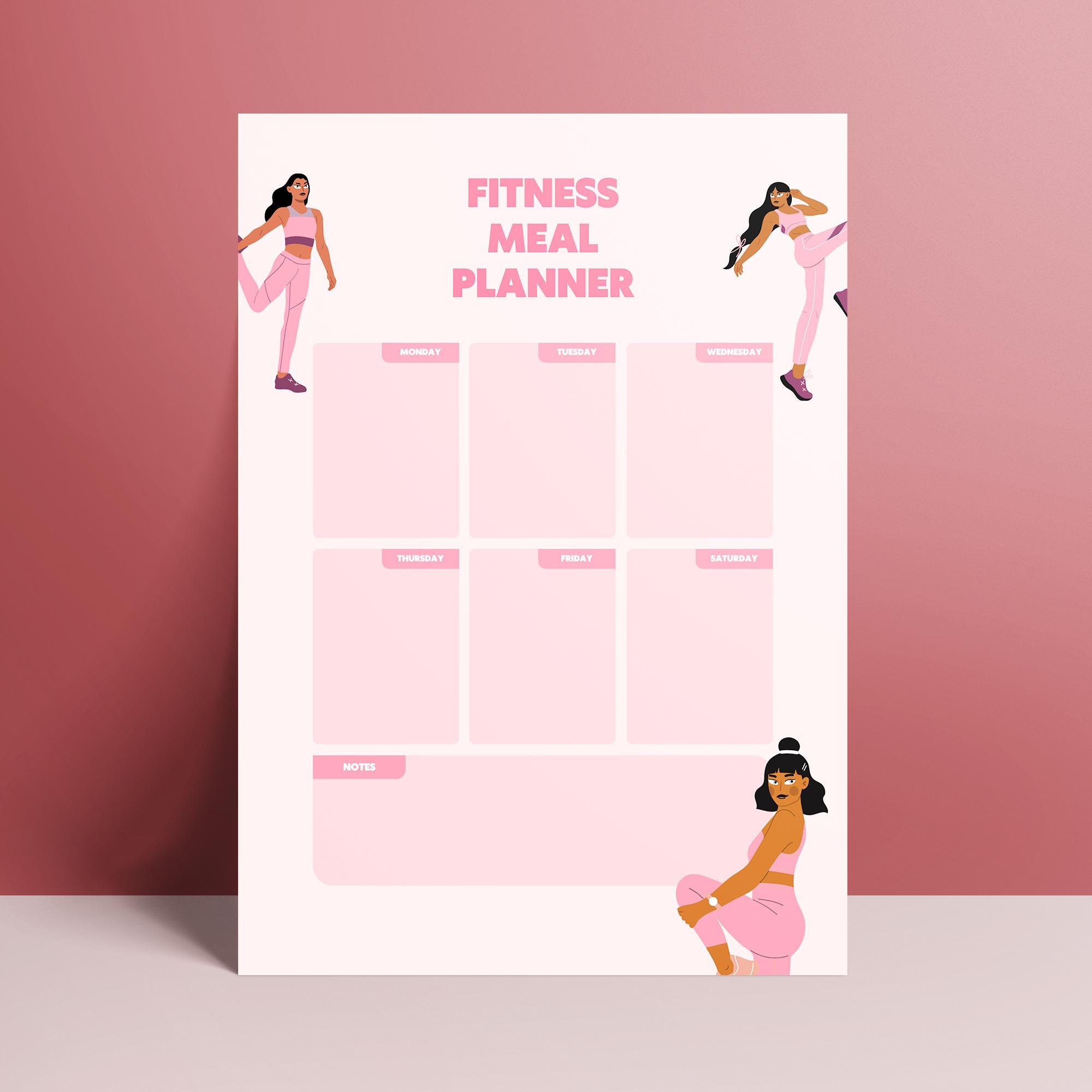 Weekly Fitness Planner Printable | Workout Planner | Meal Planner ...