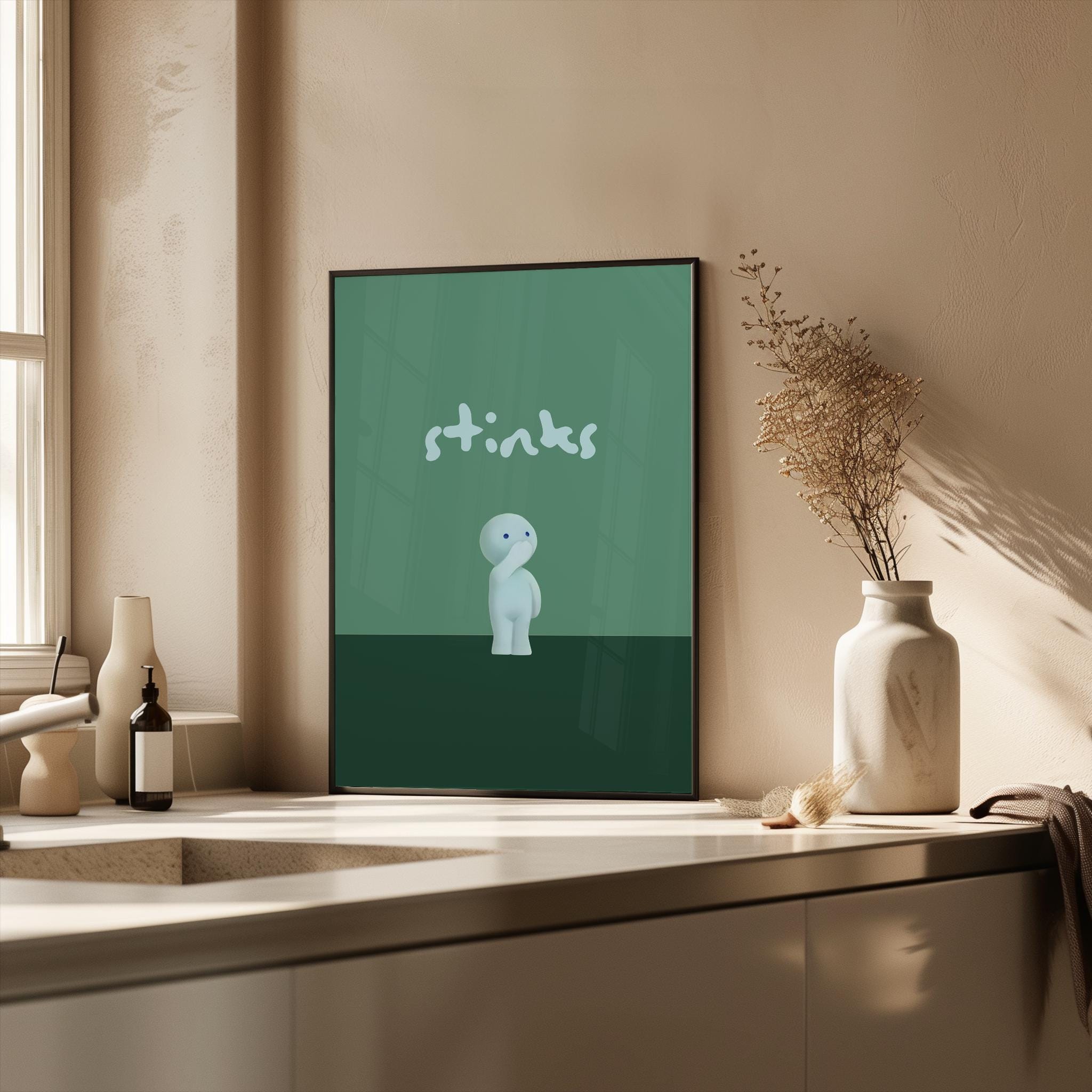 Smiski, Smiski Smelly, Smiski Wall Art, Funny Toilet Art, Funny ...