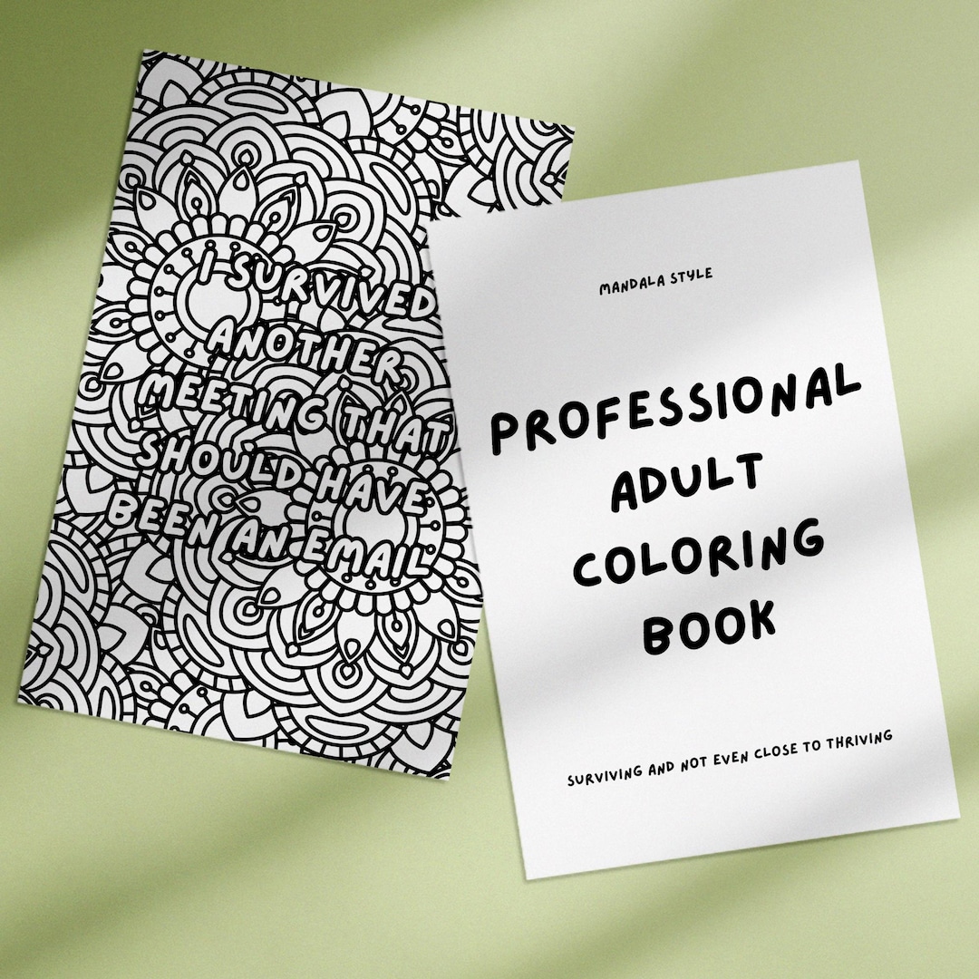 20 PAGE Funny Work Quotes Adult Coloring Book, Adult Coloring Pages ...