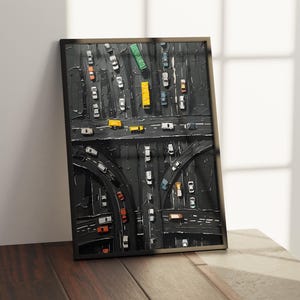Abstract Highway Wall Art, Car Wall Art, Car Art, Men Cave Decor ...
