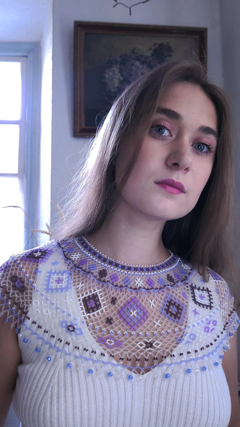 Collar de cuentas ucraniano, joyería popular tradicional, collar ...