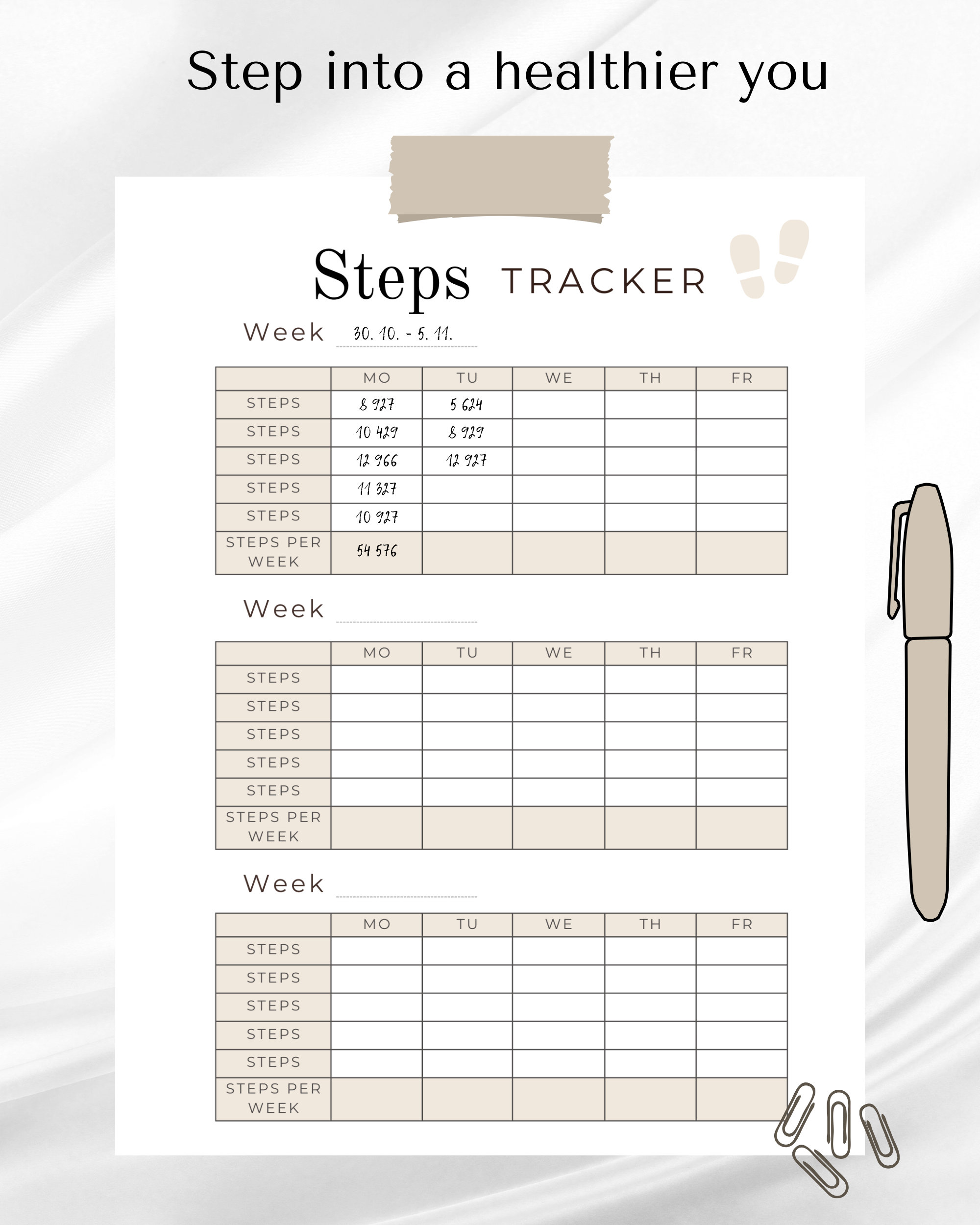 Workout Tracker, Steps Tracker, Calendar 2024 Printable, Multiple ...