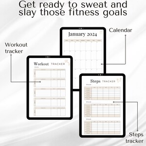 Workout Tracker, Steps Tracker, Calendar 2024 Printable, Multiple ...