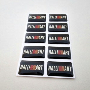Mitsubishi Ralliart 3D Domed Badge Logo Emblem Sticker Graphic Decal ...