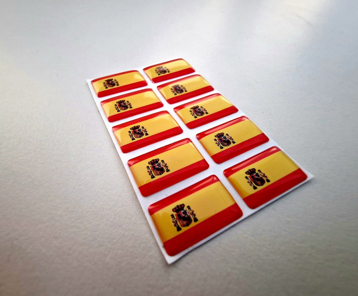 Spanish Flag Spain 3D Domed Badge Logo Emblem Sticker Graphic Decal ...