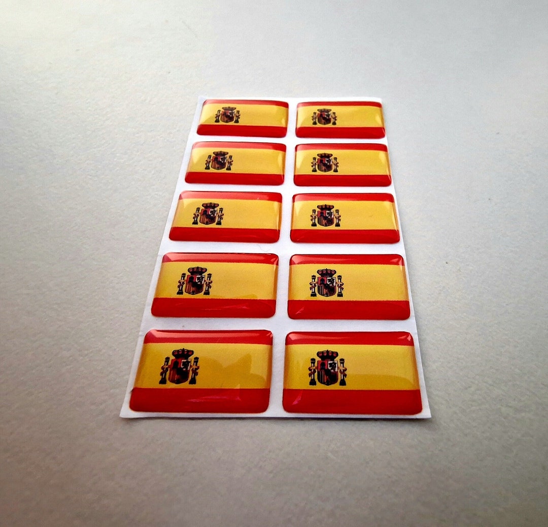 Spanish Flag Spain 3D Domed Badge Logo Emblem Sticker Graphic Decal ...