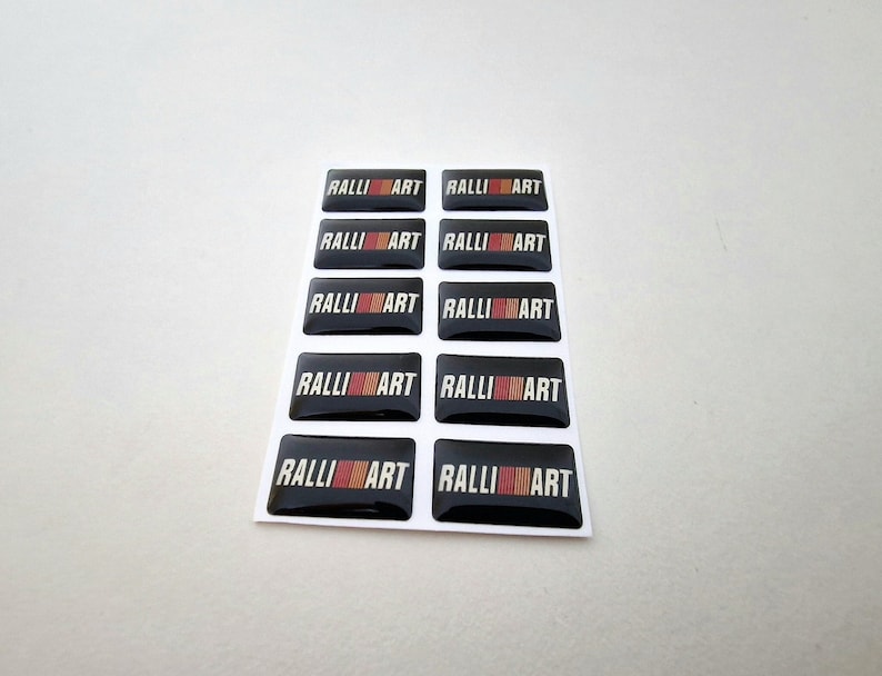 Mitsubishi Ralliart 3D Domed Badge Logo Emblem Sticker Graphic Decal ...