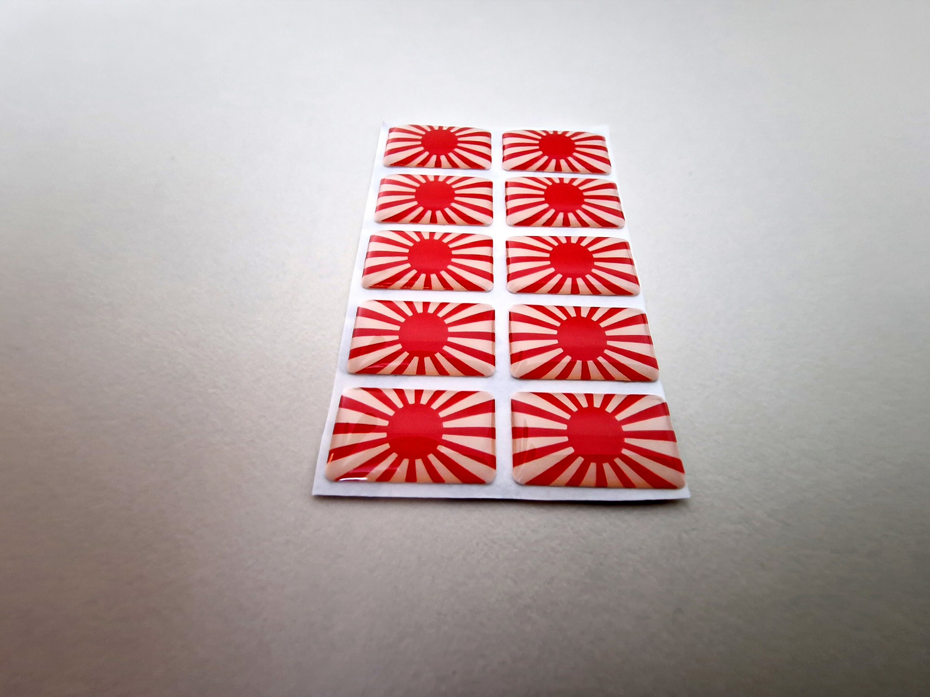 Japan Flag Rising Sun Japanese 3D Badge Logo Emblem Sticker Graphic ...