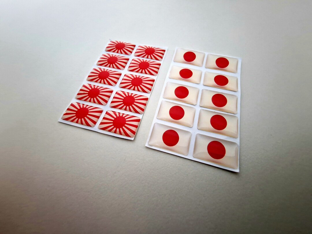Japan Flag Rising Sun Japanese 3D Badge Logo Emblem Sticker Graphic ...