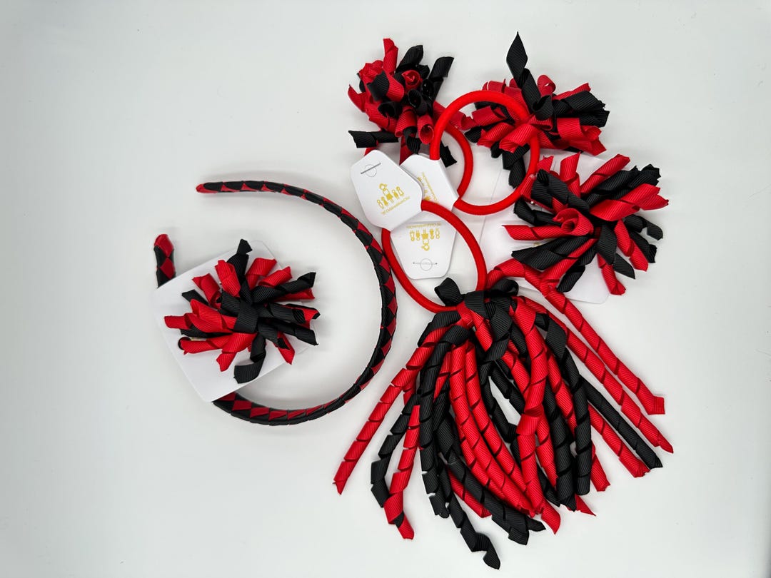 6 AFL Essendon Footy Colours Red Black Hair Accessories Headband Hair ...